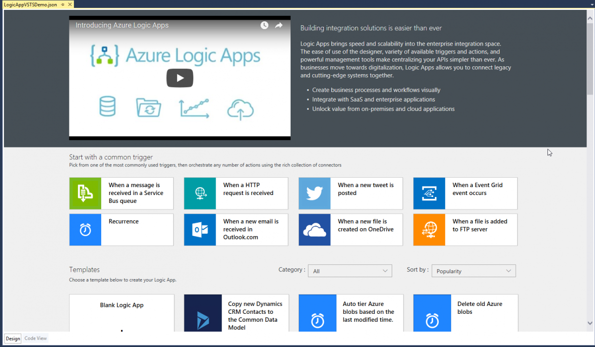 Working with Logic Apps from Visual Studio | Kunal Tripathy